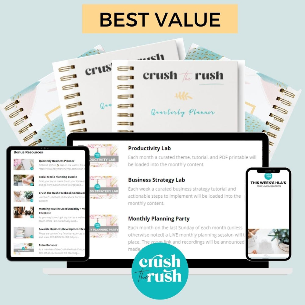 Crush the Rush Quarterly Planner and Productivity System
